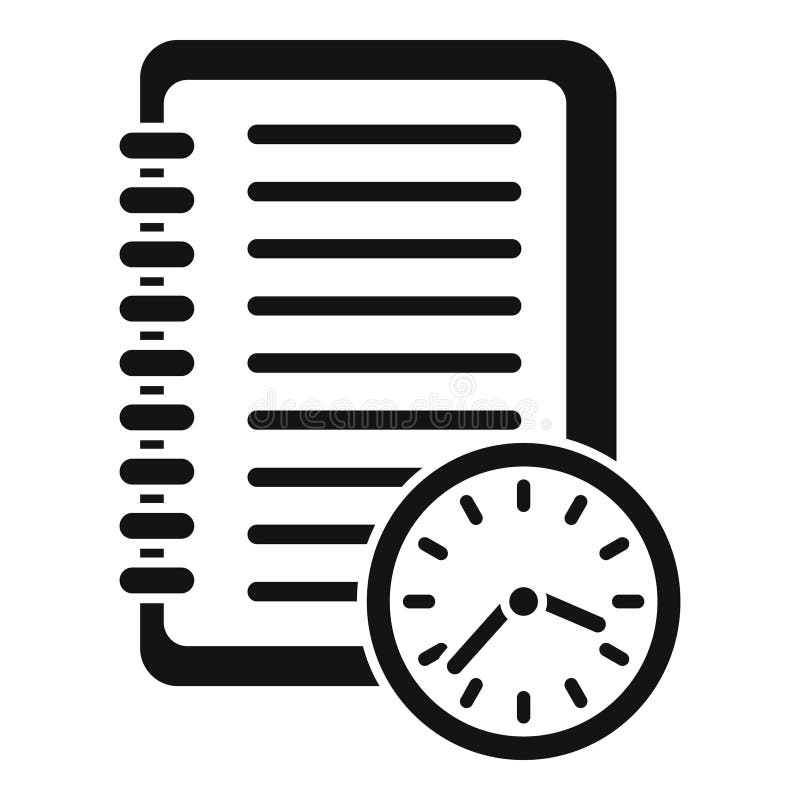Timer Notebook Icon Simple Vector. Work Project Stock Vector ...