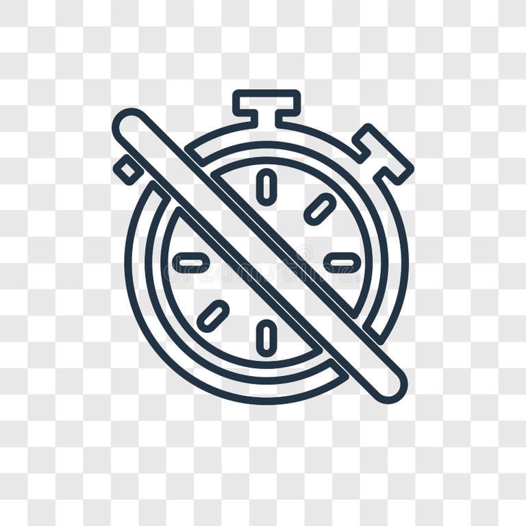 Timer Off Concept Vector Linear Icon Isolated on Transparent Background ...