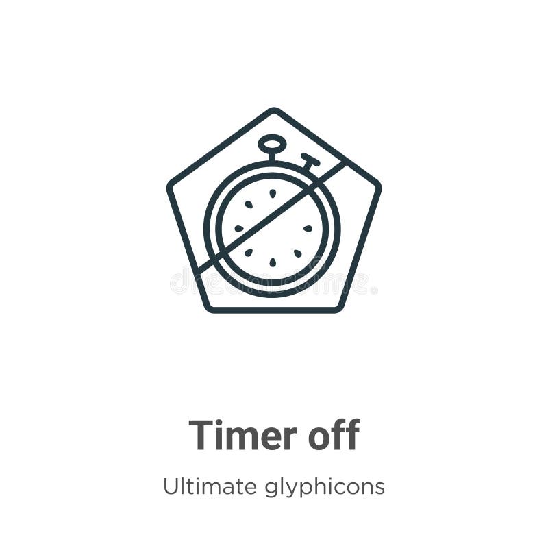 Timer Off Outline Vector Icon. Thin Line Black Timer Off Icon, Flat ...