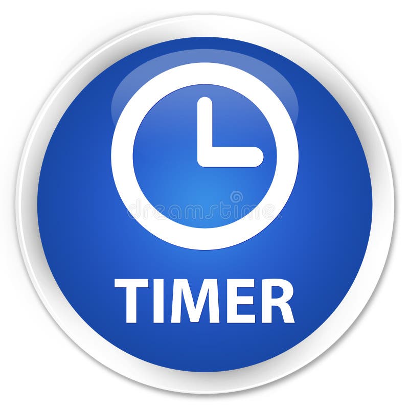 Timer Premium Blue Round Button Stock Illustration - Illustration of ...