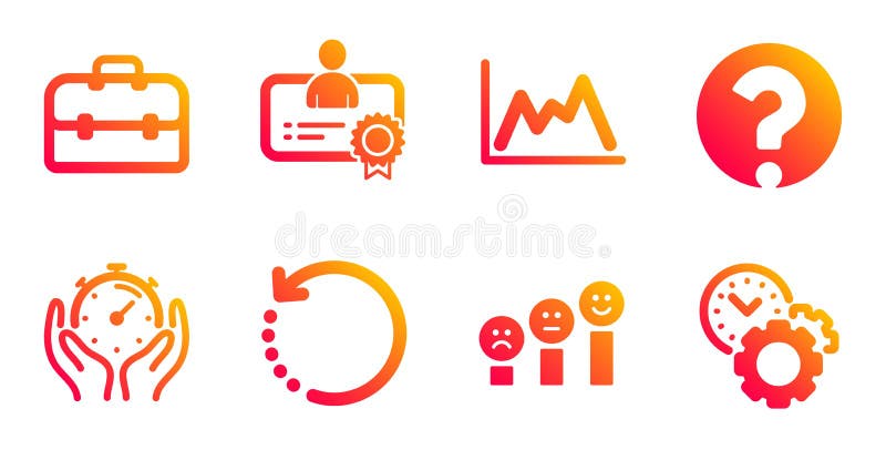 Timer, Recovery Data and Question Mark Icons Set. Customer Satisfaction ...
