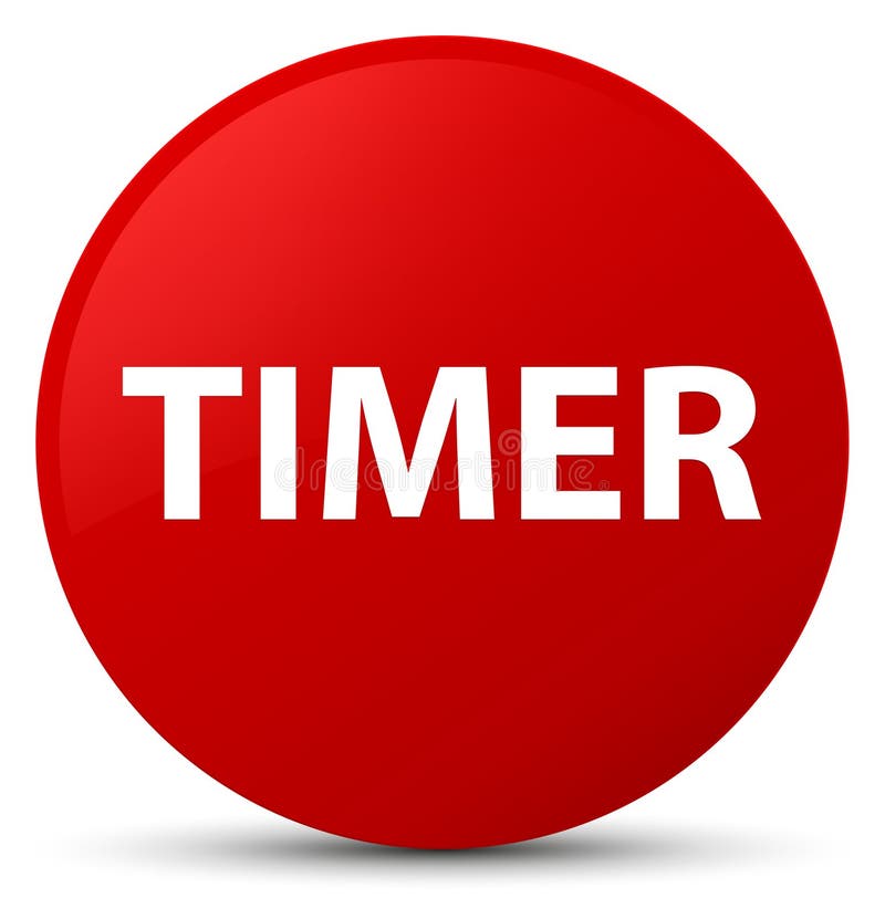 Timer red round button stock illustration. Illustration of button ...
