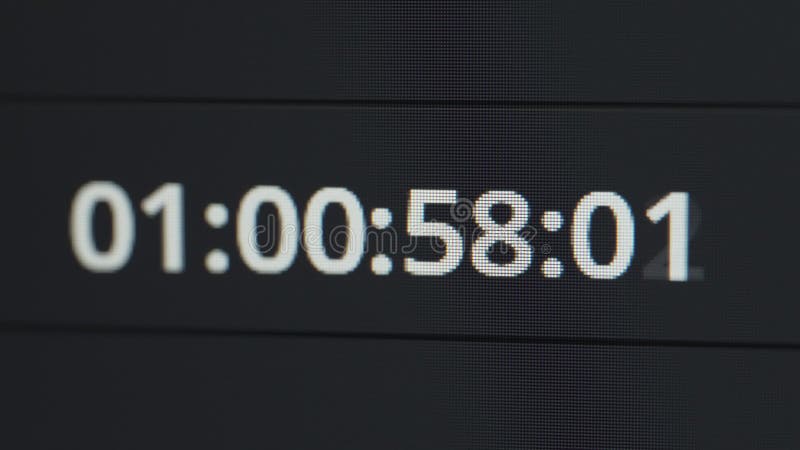 Timer Running in a Video Editor Software. Digital Clock Timer Panel ...