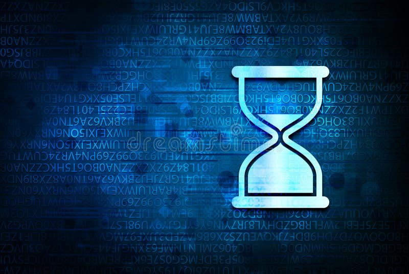 Timer Sand Hourglass Icon Abstract Blue Background Illustration Design ...