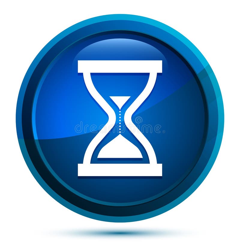 Timer Sand Hourglass Icon Elegant Blue Round Button Illustration Stock ...