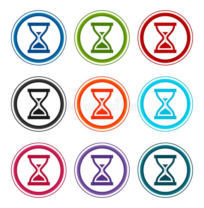 Timer Sand Hourglass Icon Glassy Green Round Button Illustration Stock ...