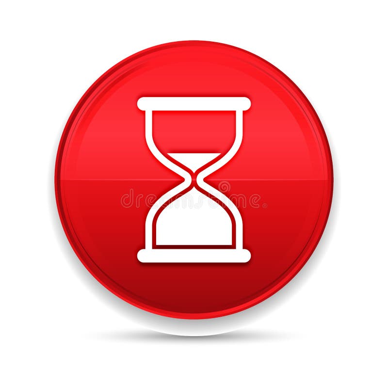 Timer Sand Hourglass Icon Shiny Luxury Design Red Button Vector Stock ...