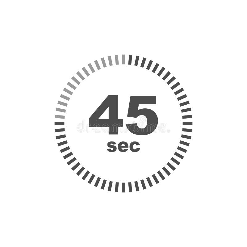 Timer 45 Sec Icon. Simple Design Stock Vector - Illustration of ...