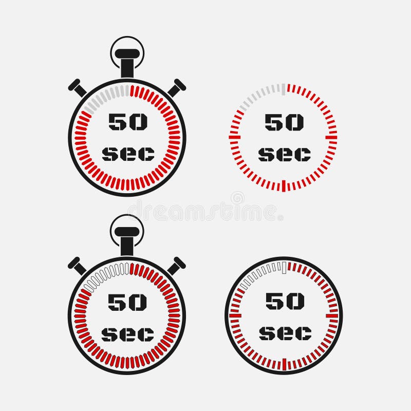 Timer 50 Seconds on Gray Background . Stock Illustration - Illustration of dial, mark: 117195283