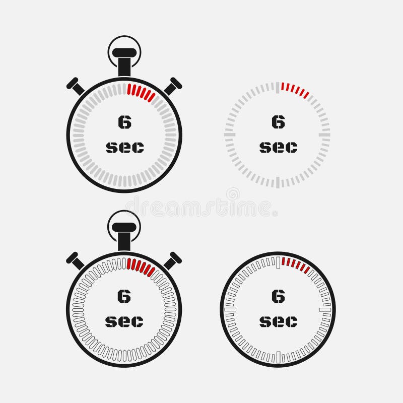Timer 6 Seconds on Gray Background . Stock Illustration - Illustration ...