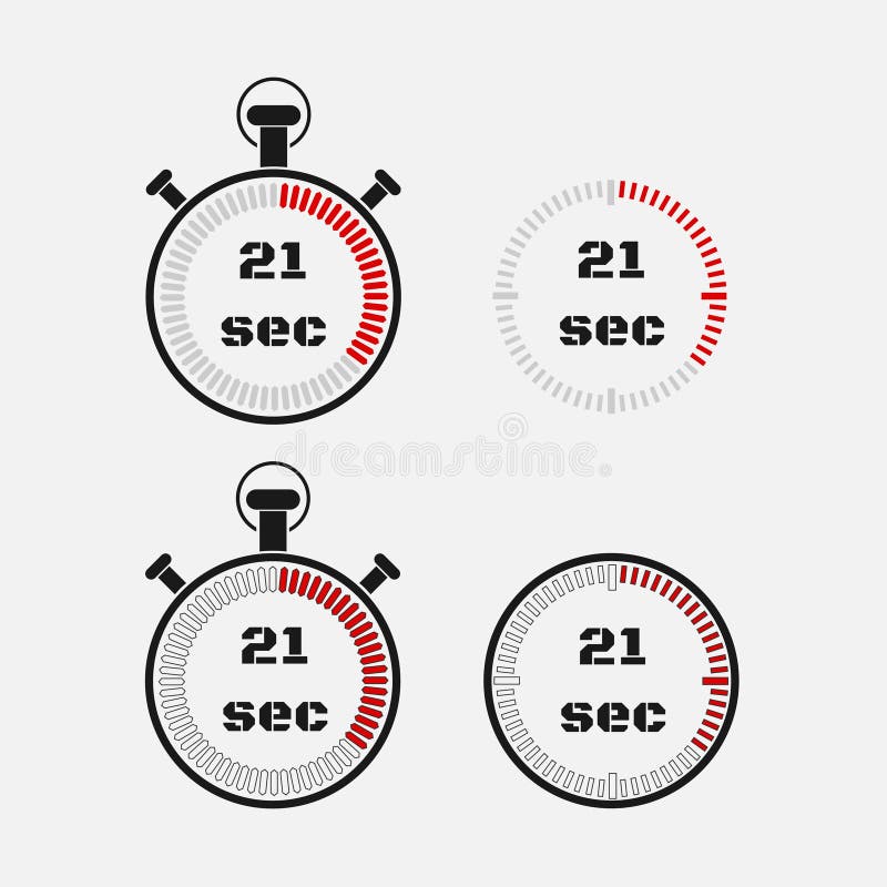 Timer 21 Seconds on Gray Background . Stock Illustration - Illustration ...