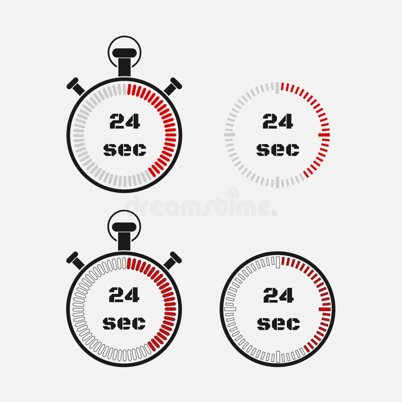 Timer 24 Seconds on Gray Background . Stock Illustration - Illustration ...
