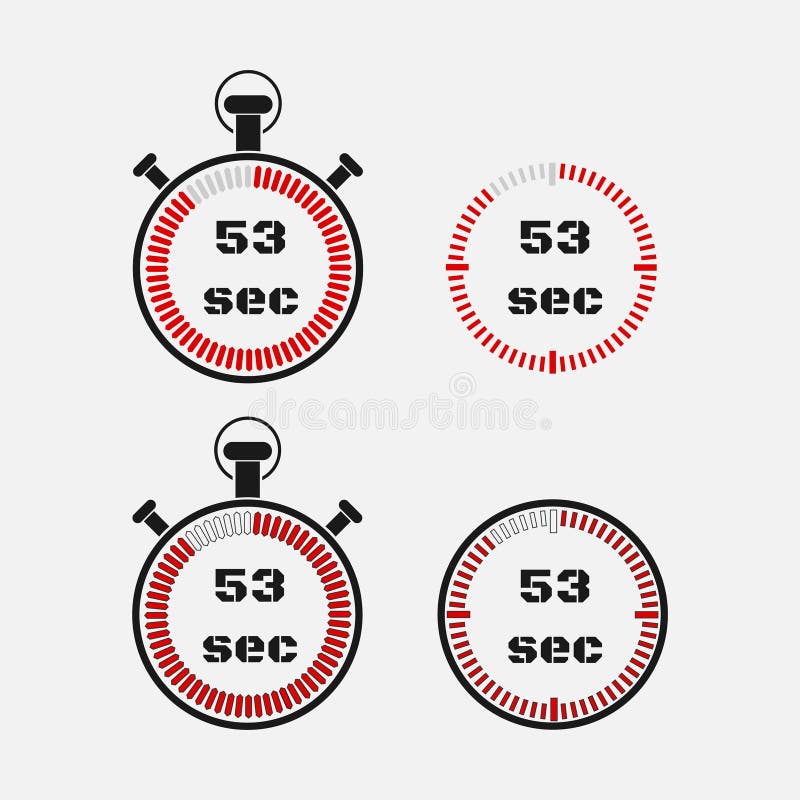 Timer 53 Seconds on Gray Background . Stock Illustration - Illustration ...