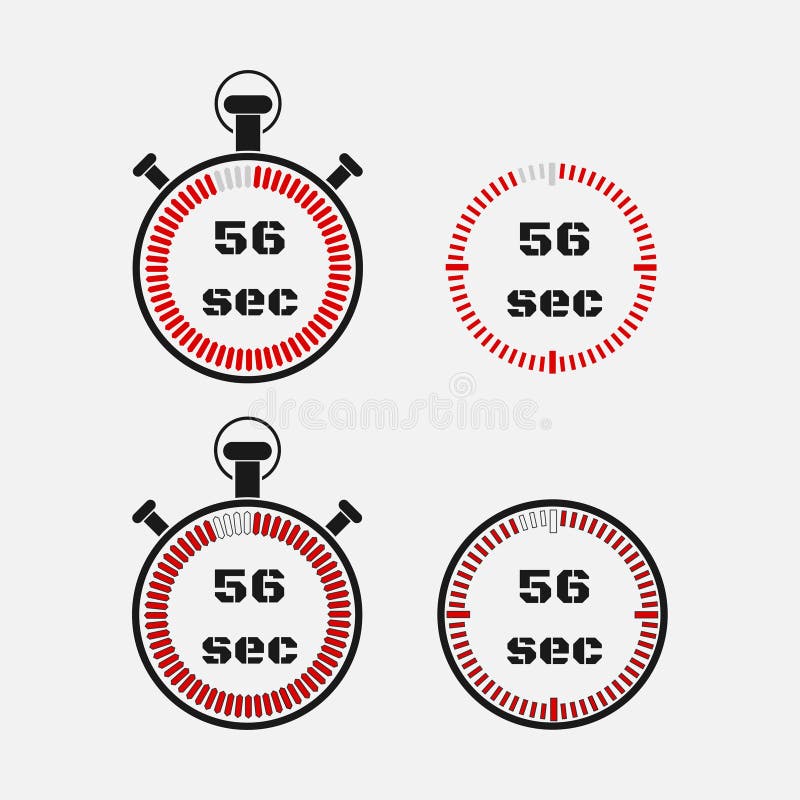 Timer 56 Seconds on Gray Background . Stock Illustration - Illustration ...