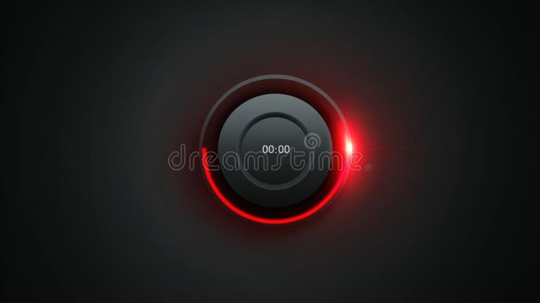 Digital Timer Displaying Countdown with Red Ring Activation in a Dark ...