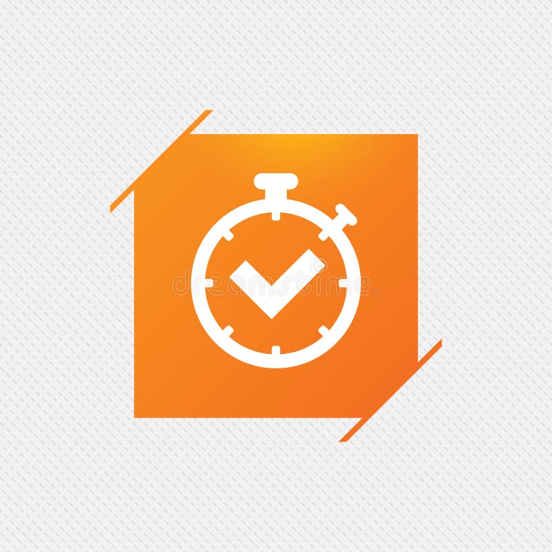 Timer Sign Icon. Check Stopwatch Symbol Stock Vector - Illustration of ...