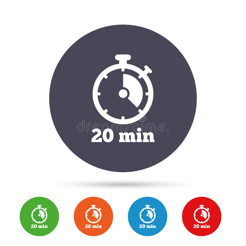 Timer Sign Icon. 20 Minutes Stopwatch Symbol Stock Vector ... Timer Sign Icon. 20 Minutes Stopwatch Symbol Stock Vector ...