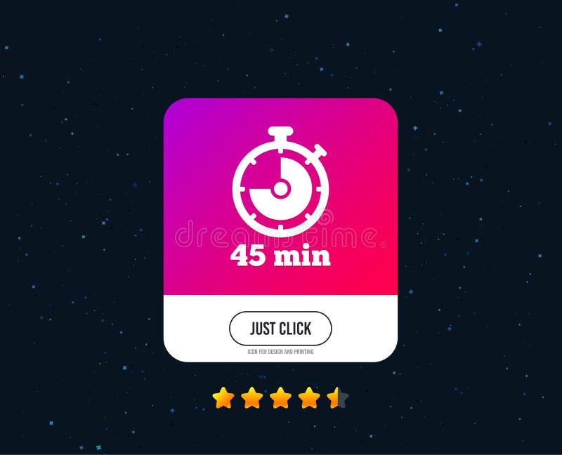 Timer Sign Icon. 45 Minutes Stopwatch Symbol. Vector Stock Vector ...