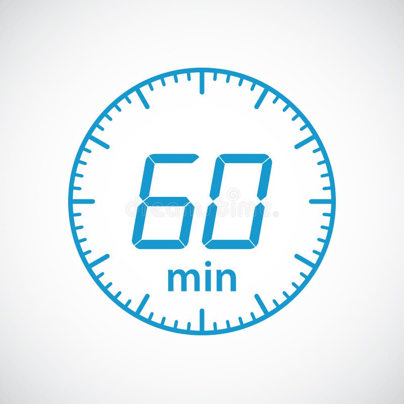 Timer Sign 60 Min on White Background. Countdown Stock Vector ...