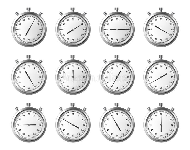 Timer or Stopwatch with Buttons and Face Stock Illustration ...