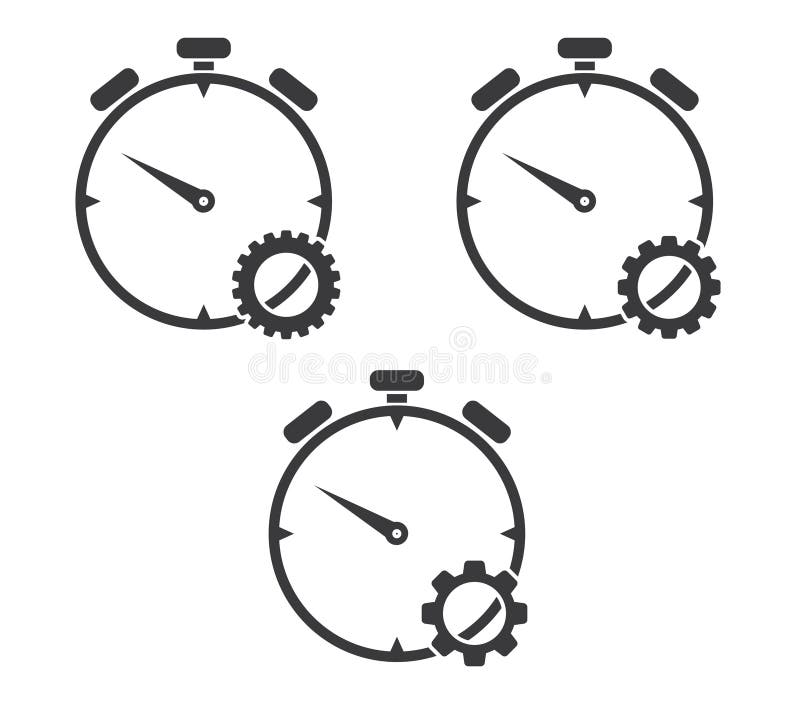 Timer Stopwatch Clock with Gear Stock Vector - Illustration of stop ...