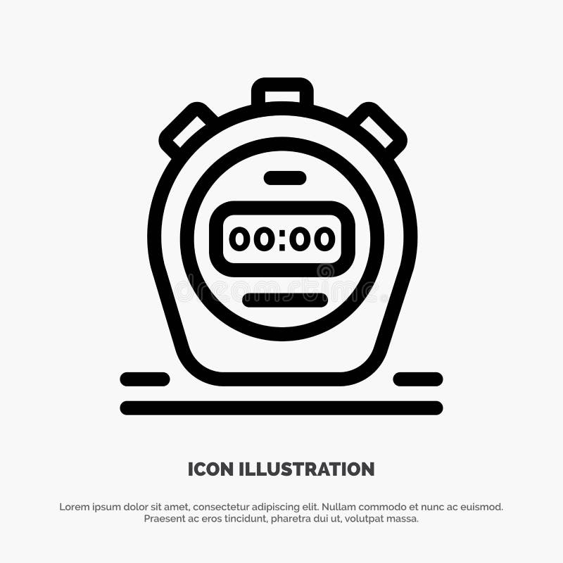 Timer, Stopwatch, Watch, Line Icon Vector Stock Vector - Illustration ...