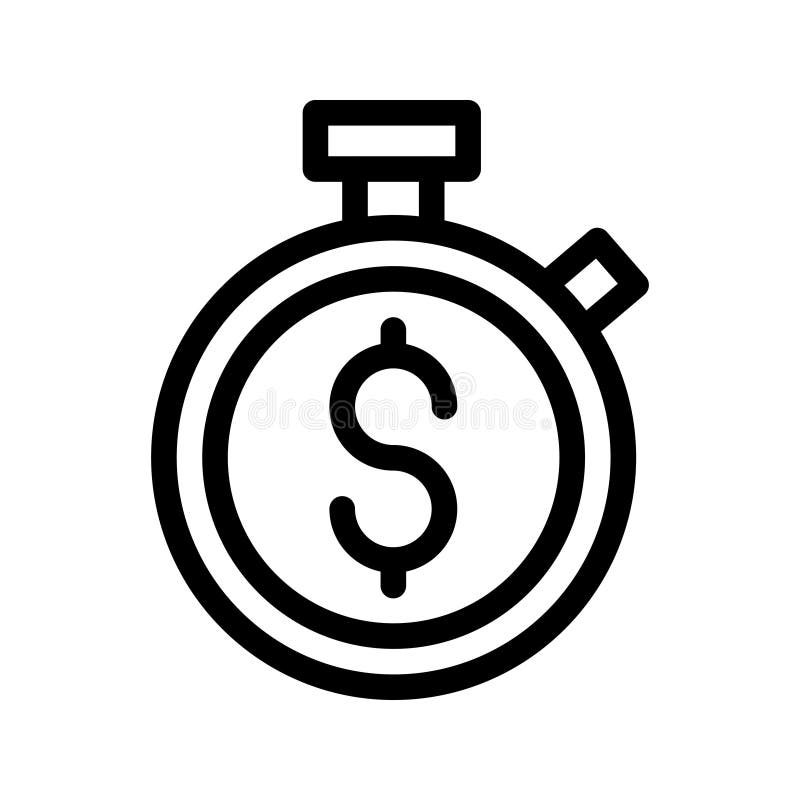 Timer Thin Line Icon. Stopwatch Vector Illustration Isolated on White ...