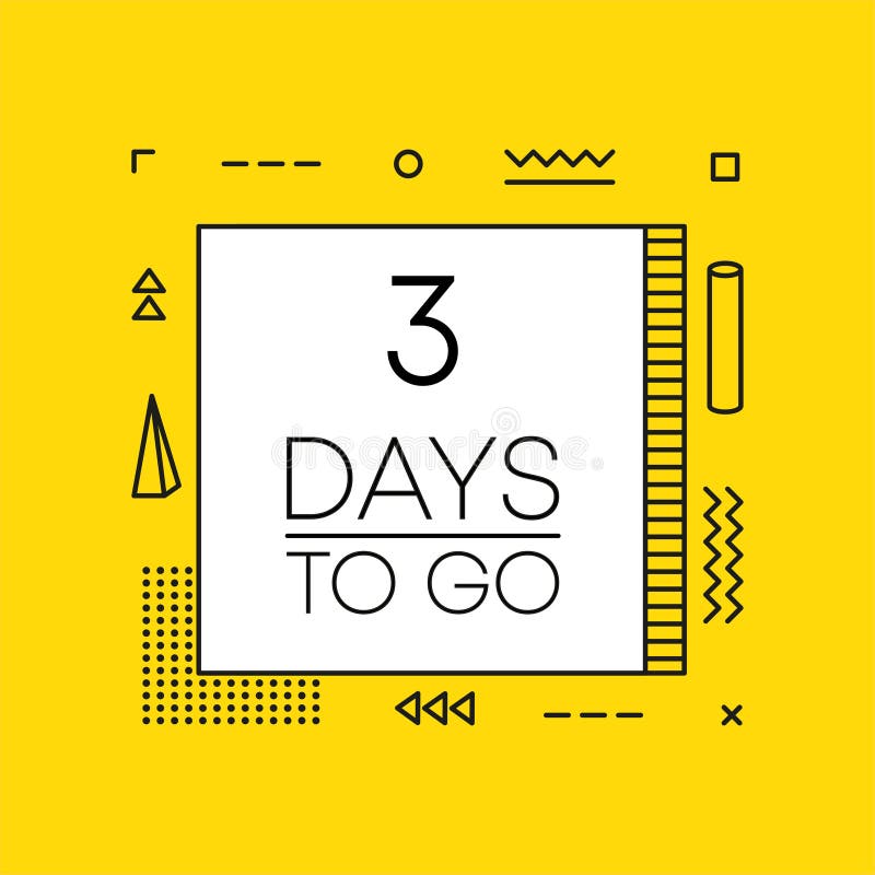 Timer Three Days Left Countdown Template on Purple Background. Geometry ...