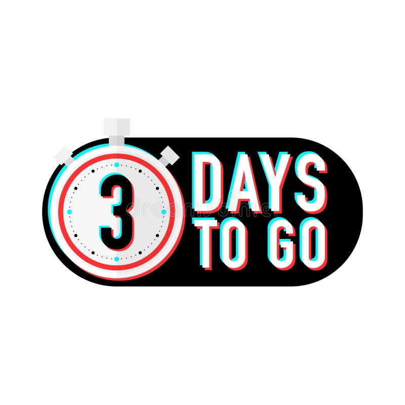 Timer Three Days Left Countdown Template on Purple Background. Geometry ...