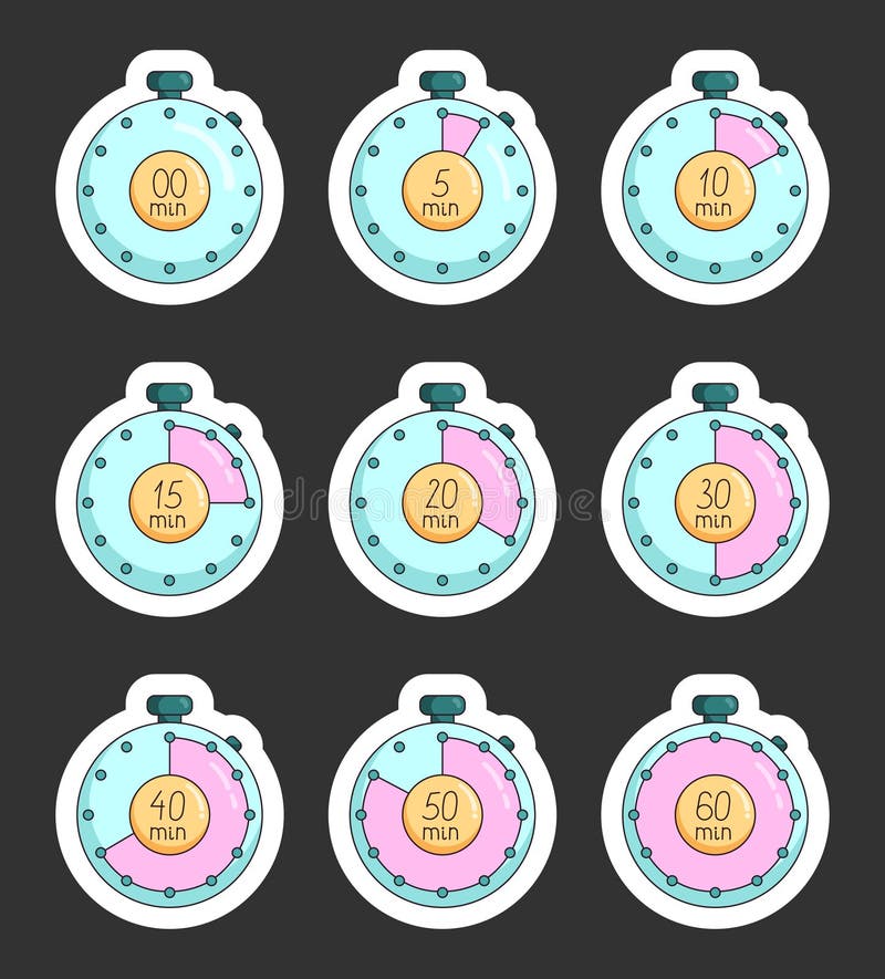 Timer Time Countdown. Sticker Bookmark Stock Photo - Image of sticker ...