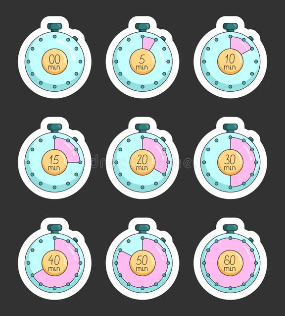 Timer Time Countdown. Sticker Bookmark Stock Photo - Image of sticker ...