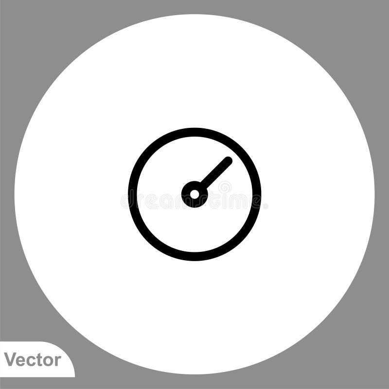 Timer Vector Icon Sign Symbol Stock Vector - Illustration of circle ...