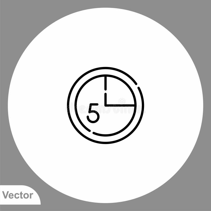 Timer Vector Icon Sign Symbol Stock Vector - Illustration of graphic ...