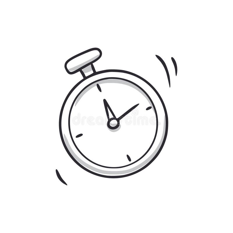 Timer Watch Doodle Icon. Stopwatch Clock Hand Drawn Sketch Style Icon ...