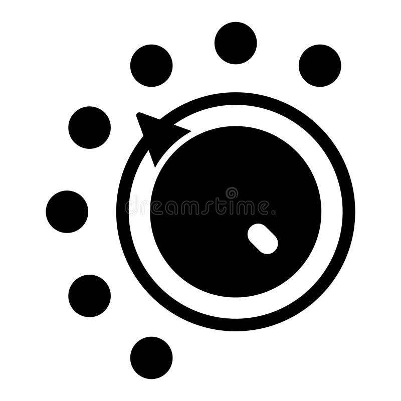Timer Wheel Button Solid Icon, Laundry Service Concept. Vector Graphics ...
