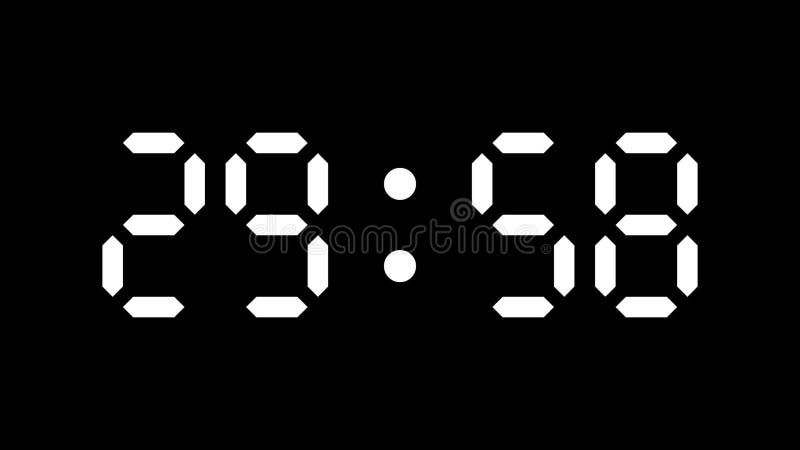 Timer with White Numbers with Alpha Channel, Countdown 1 Minute Stock ...