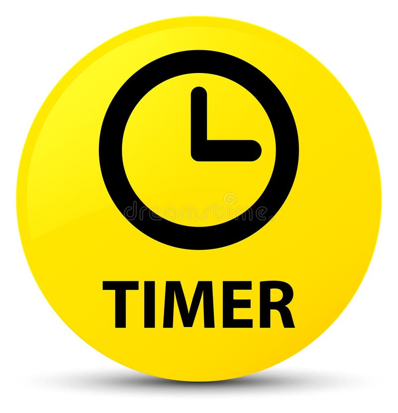 Timer yellow round button stock illustration. Illustration of round ...