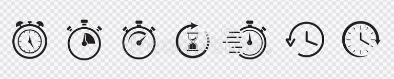 "Timers Icon Set Vector Design - Stopwatch Symbols, Countdown Timer ...