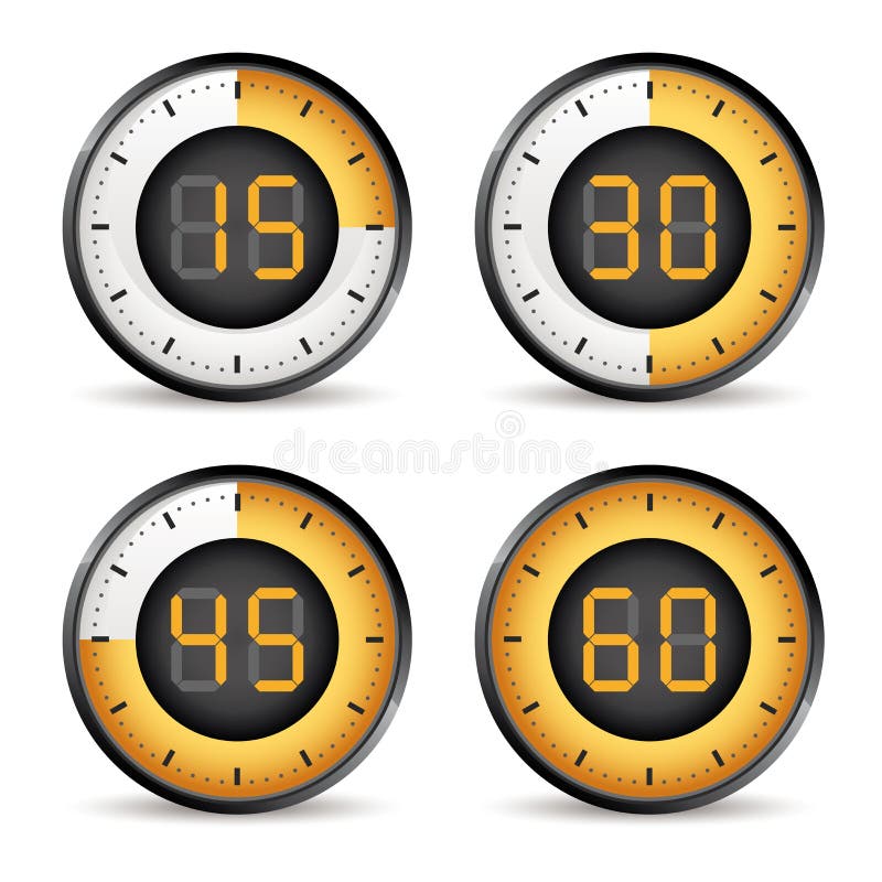 Four timers in set stock vector. Illustration of badge - 106200091
