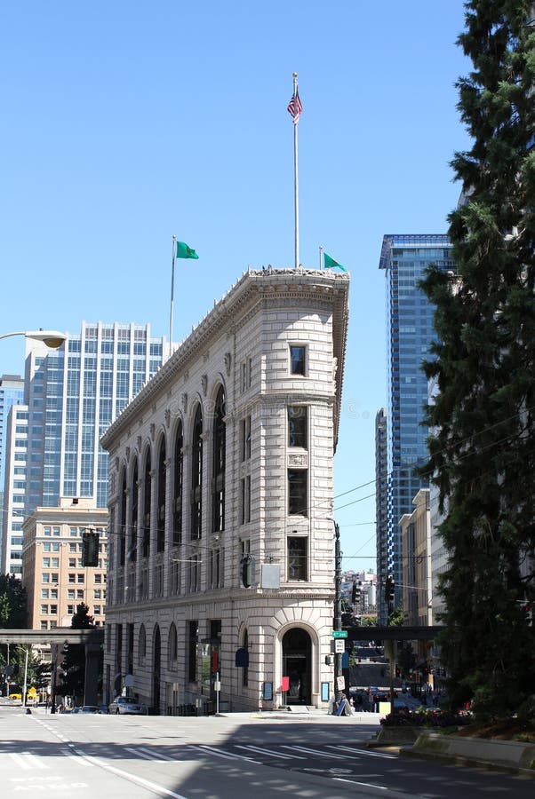 Times Building, Downtown Seattle Stock Photo - Image of scene, vertical ...