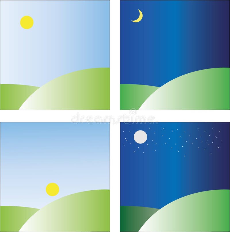 Times of Day stock vector. Illustration of dawn, pattern - 195833336