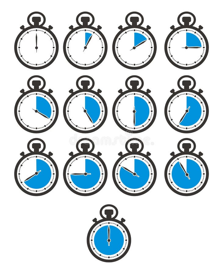Times Icon Sets - Stop Watch, Blue Colour Stock Vector - Illustration ...