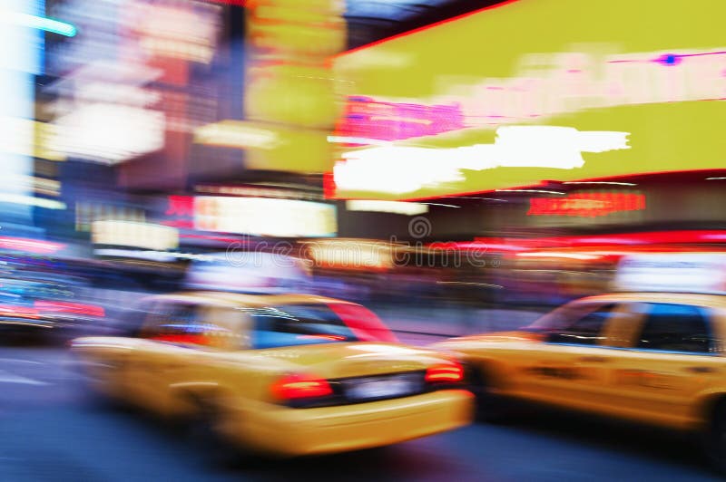Times Square at Night editorial photography. Image of blurry - 37198392