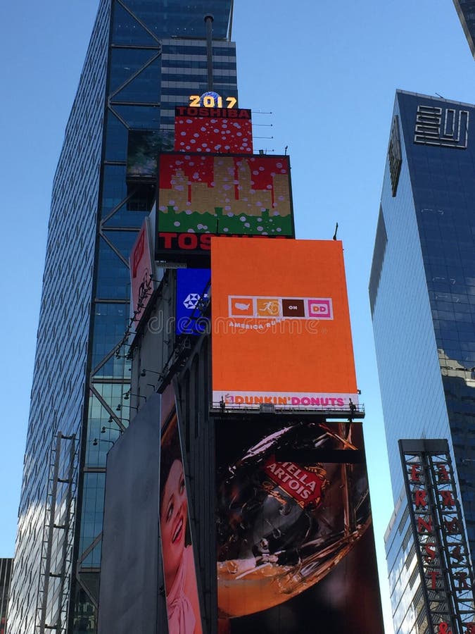 Times Square billboards editorial photography. Image of billboards ...