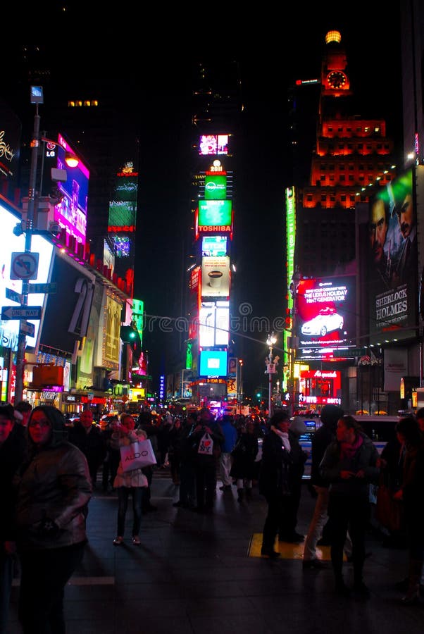 Times Square at Christmas Time Editorial Photography - Image of evening ...