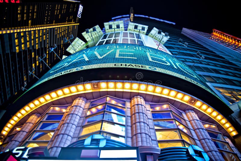 Times Square Area Street Corner at Night Editorial Photography - Image ...