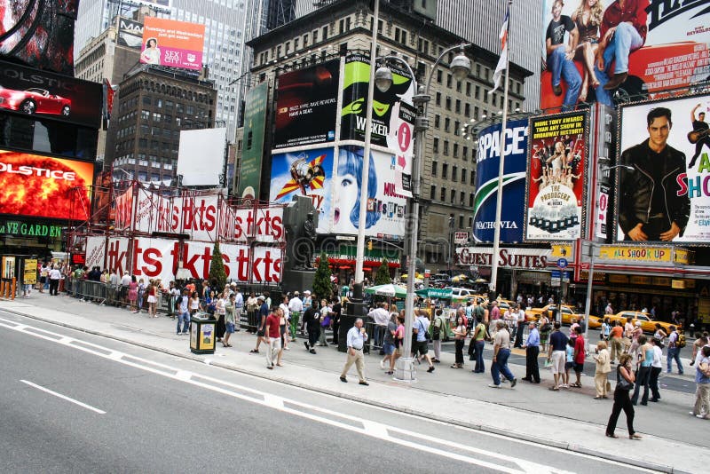 Times Square at Night editorial photography. Image of blurry - 37198392