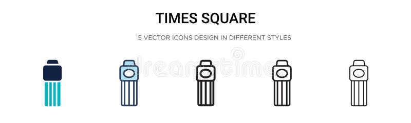 Times Square Icon in Filled, Thin Line, Outline and Stroke Style ...
