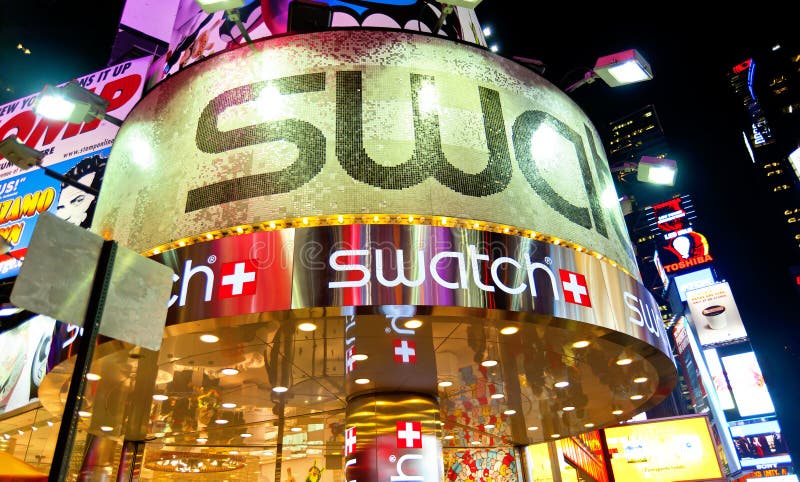 Times Square Area Street Corner at Night Editorial Photography - Image ...