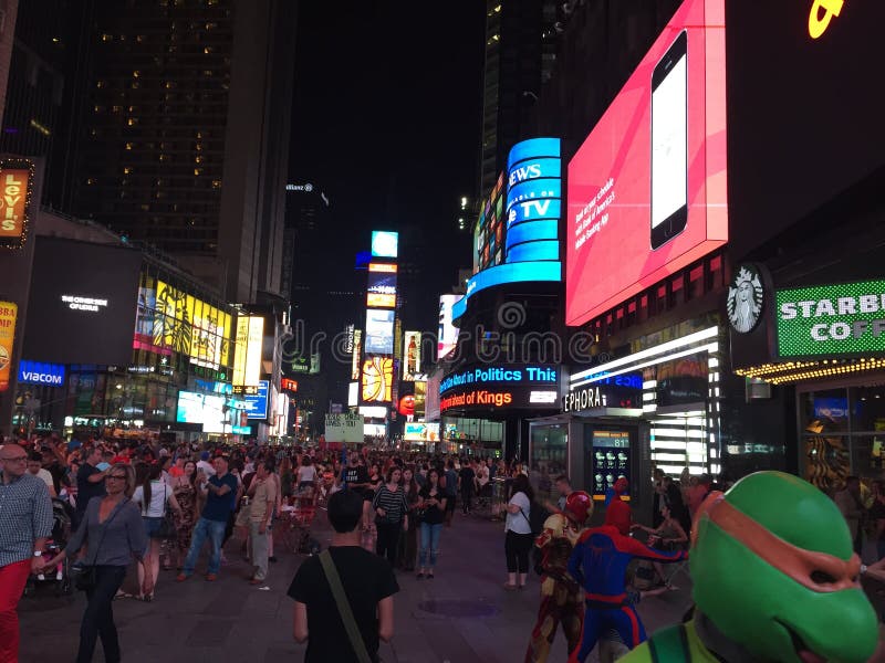 Times Square in Manhattan, New York Editorial Stock Photo - Image of ...